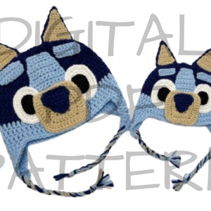 Crochet Blue Dog Hat Pattern, Crochet Pattern, Blue Dog, Hat Patterns ...