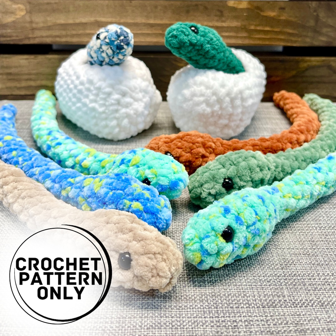 Baby Snake and Egg Crochet Pattern, Baby Snake Crochet Pattern, Snake ...