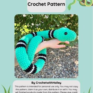 Crochet Large Snake Pattern, Crochet Pattern, Snake, Crochet Reptile ...