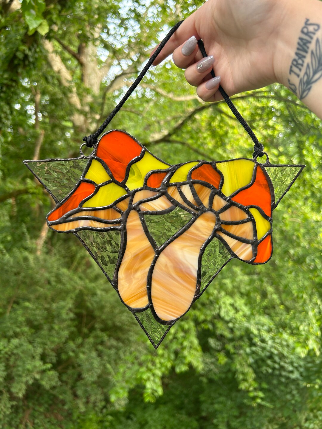 Trippy Mushroom Stained Glass Suncatcher - Etsy