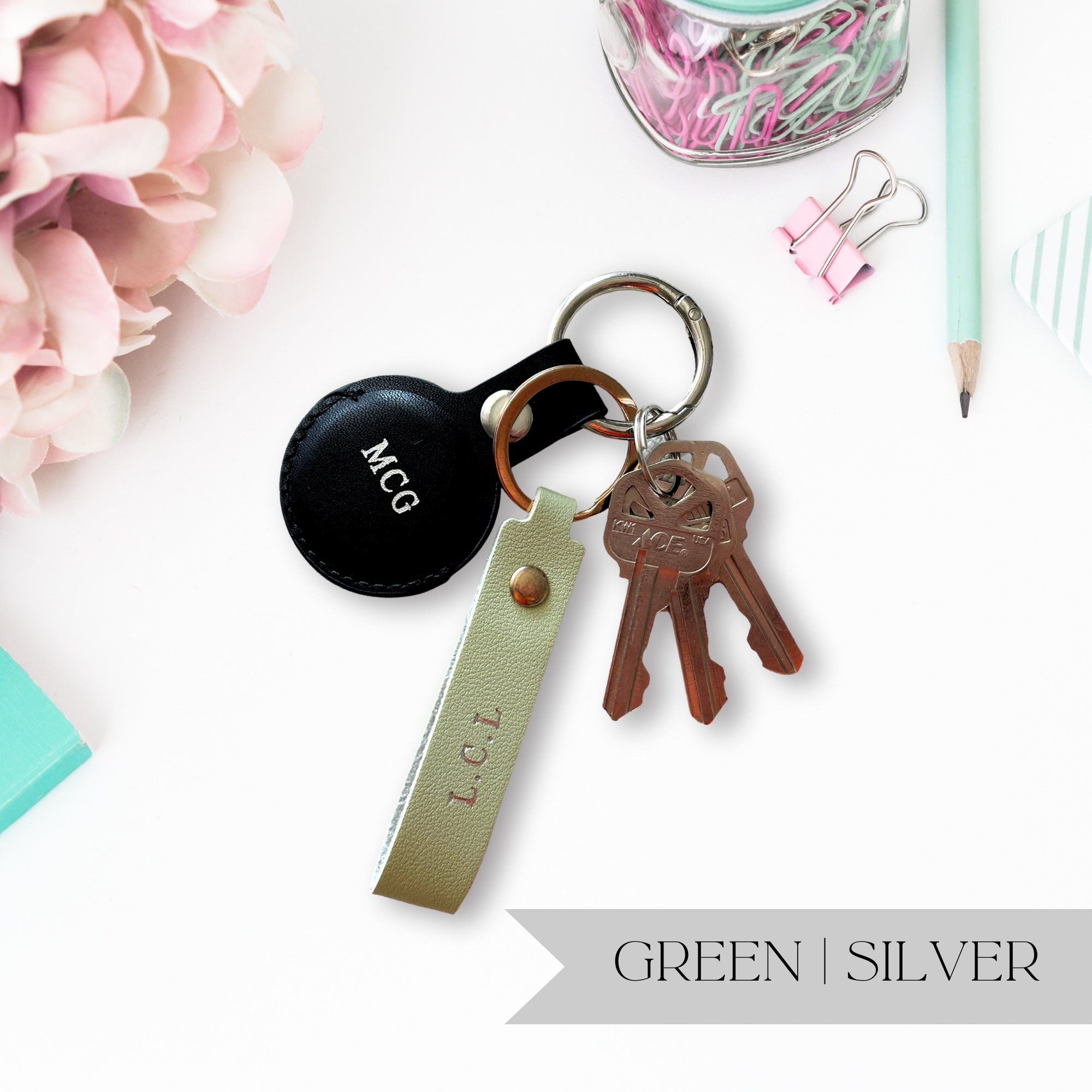 Personalized Leather Keychain for Bag Vegan Leather Keychain - Etsy