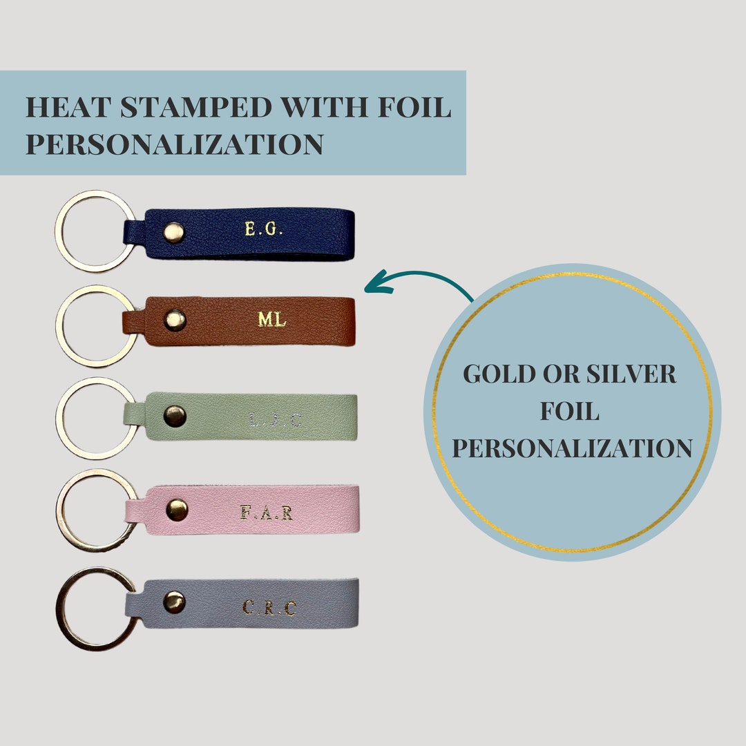 Personalize Keychain for Bag Tag Leather Keychain Monogrammed Keyring ...
