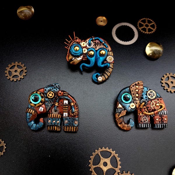 Steampunk Brooch - Etsy