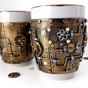 Steampunk Cups - Set of 2 Cups. Handmade Artisan Design. Handmade ...