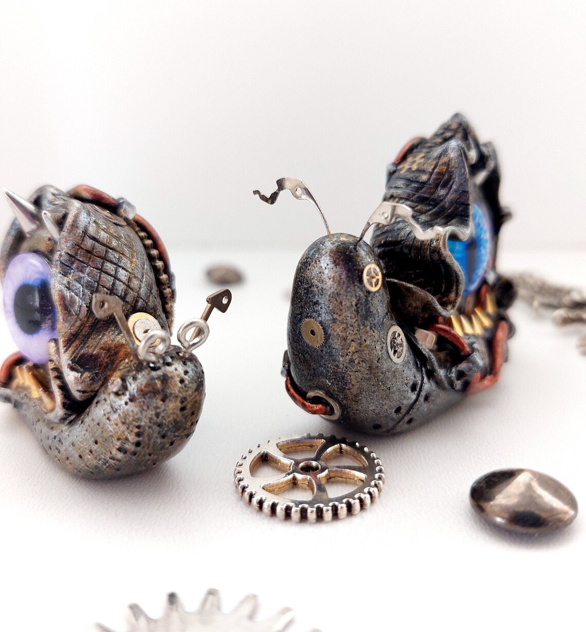 Small Steampunk Snails Miniature. Handmade Steampunk Friends. - Etsy