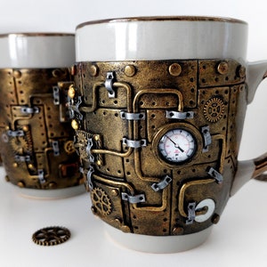 Steampunk Cups - Set of 2 Cups. Handmade Artisan Design. Handmade ...