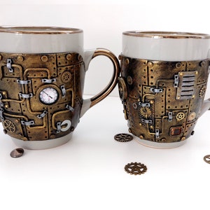 Steampunk Cups - Set of 2 Cups. Handmade Artisan Design. Handmade ...