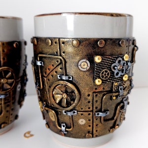 Steampunk Cups - Set of 2 Cups. Handmade Artisan Design. Handmade ...
