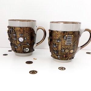 Steampunk Cups - Set of 2 Cups. Handmade Artisan Design. Handmade ...