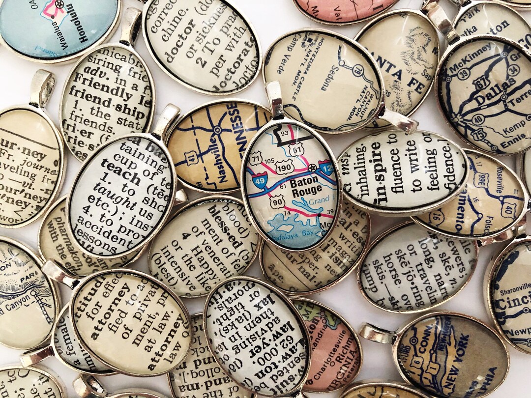 Necklace Bracelet BATON ROUGE Map Atlas Location Jewelry Vintage ...
