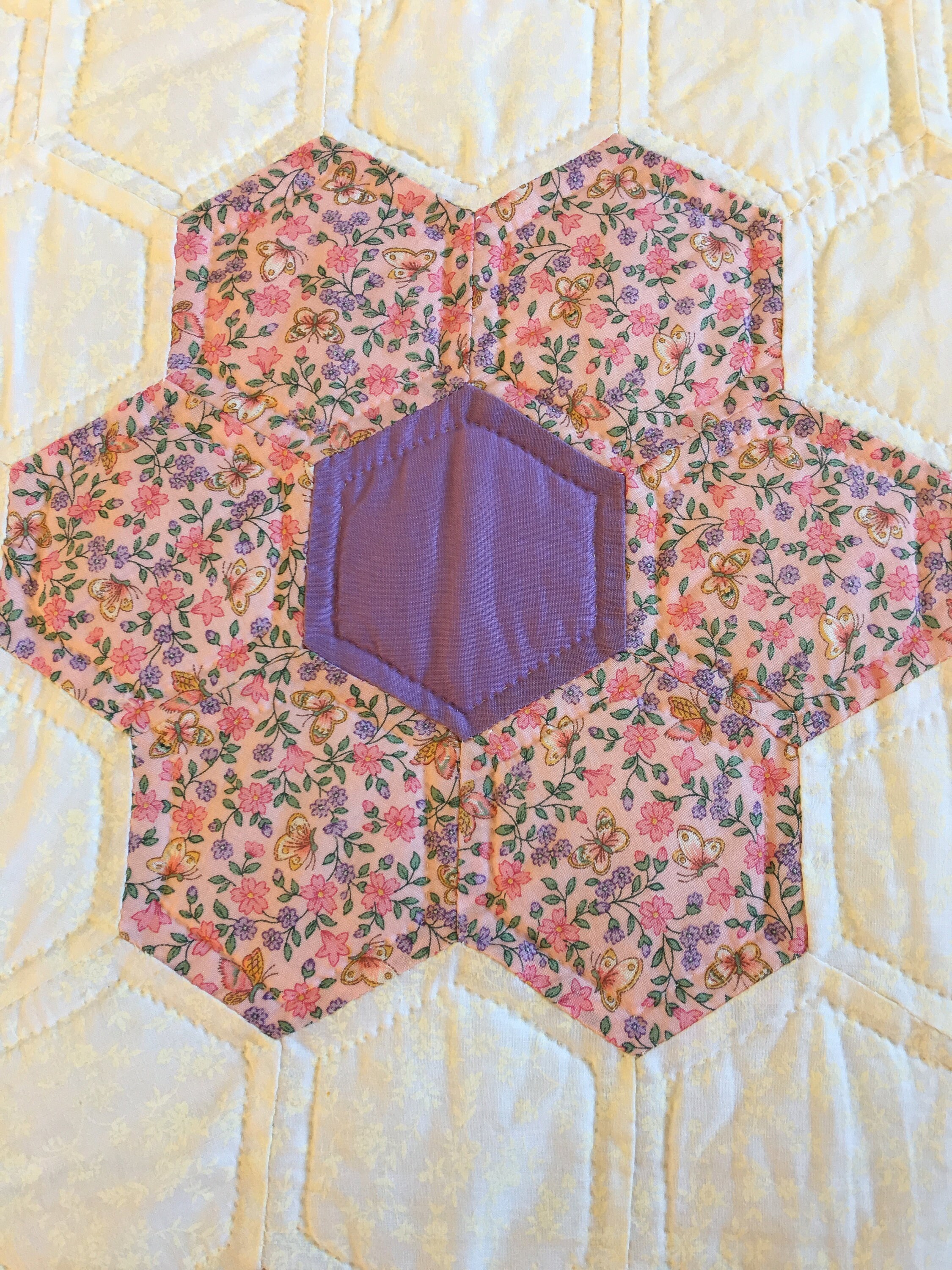 QUILT, Handmade, Flower Garden Pattern, Full/queen Size - Etsy