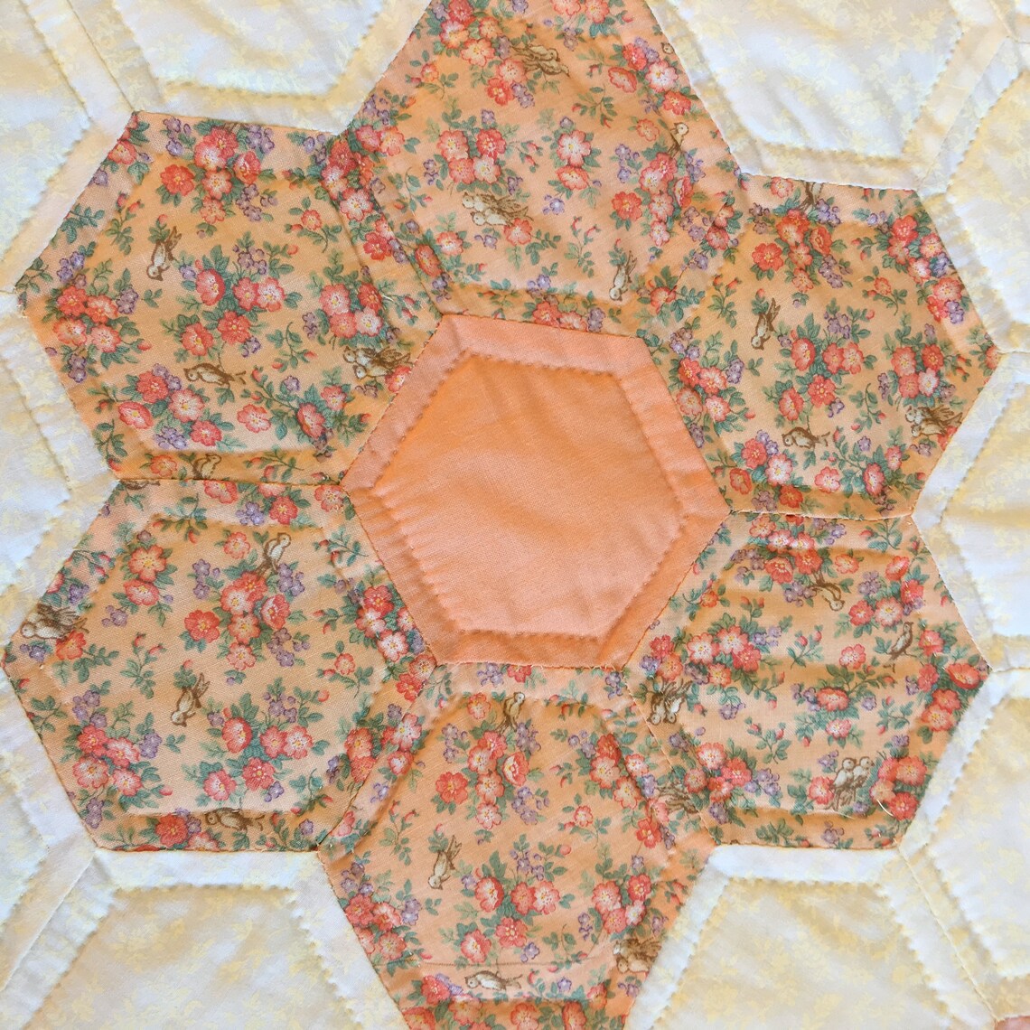 QUILT, Handmade, Flower Garden Pattern, Full/queen Size - Etsy