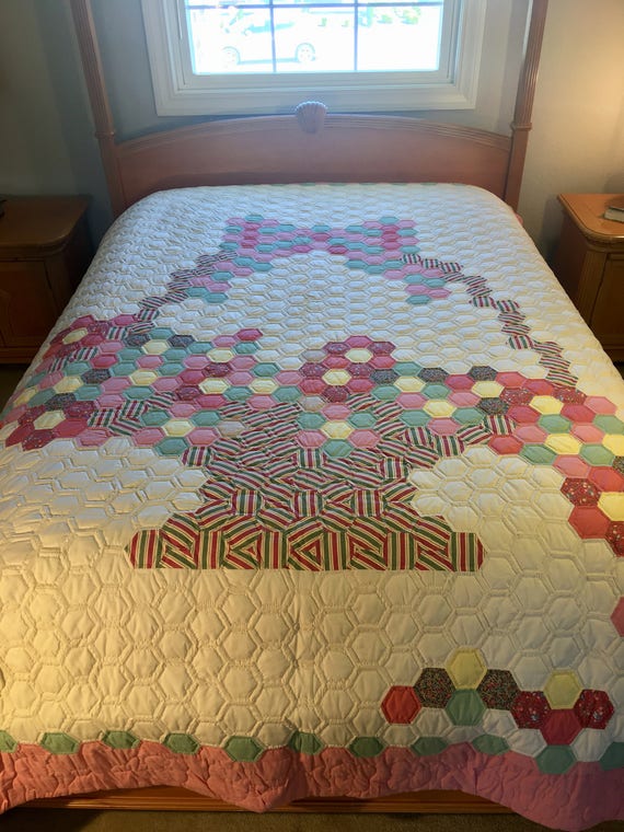QUILT Handmade Flower Basket Pattern Full/queen Size | Etsy