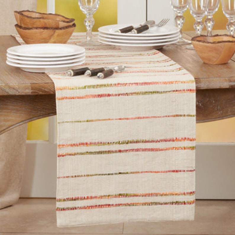 Woven Lines Table Runner Autumn Fall Rustic Farmhouse - Etsy