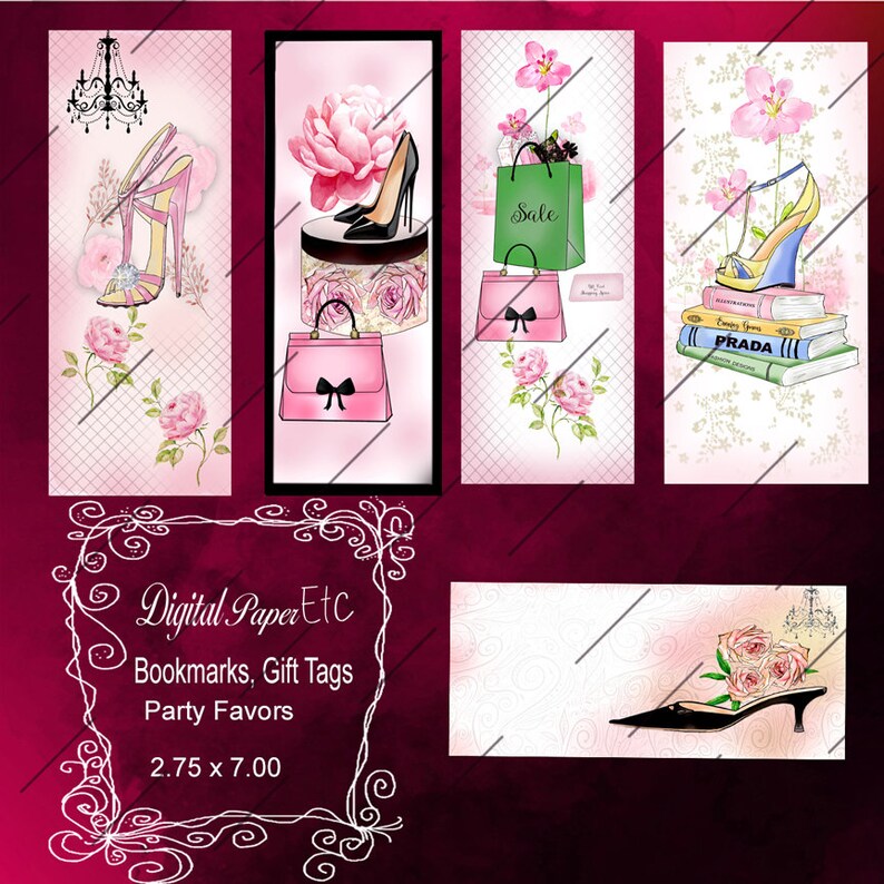 Digital Bookmarks Fun Fashion Bookmarks Stiletto High Heels - Etsy