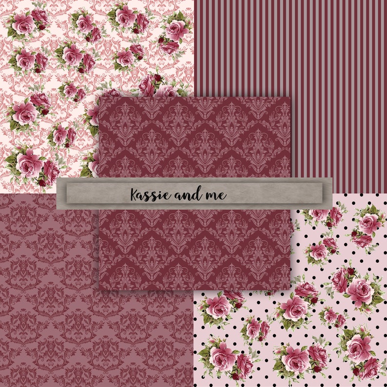 Floral Digital Paper: Floral Digital Paper Packscrapbook - Etsy