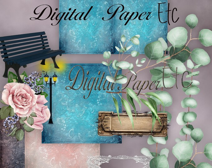 Clip Art Background Papers Digital Elements PNG Textured - Etsy