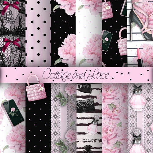 Black Lace Overlays Transparent Digital Paper Scrapbooking | Etsy