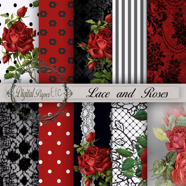 Red and Black Roses - Etsy