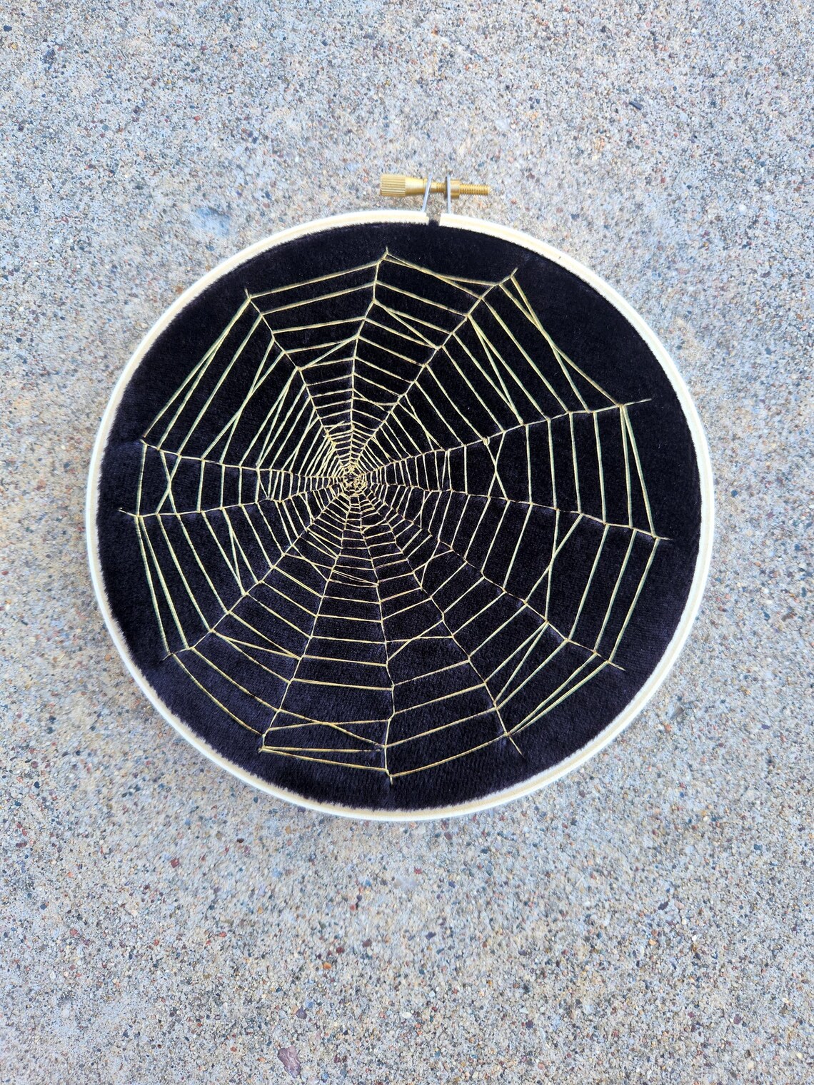 Gold and Velvet Spider Cobweb Hand Embroidery - Etsy