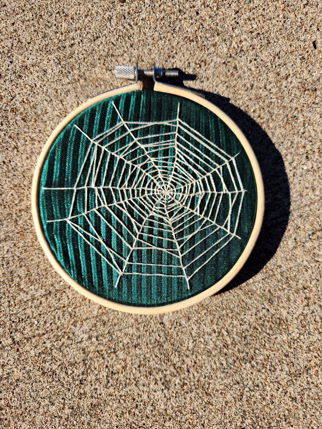 Creepy Cobweb Embroidery on Green Pleated Fabric - Etsy