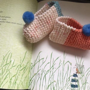 Kids Knitted Slippers Orange and White Hand Knitted Socks Children's ...