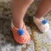 Kids Knitted Slippers Orange and White Hand Knitted Socks Children's ...