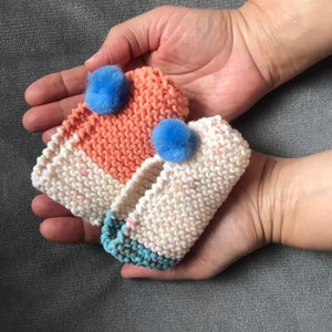 Kids Knitted Slippers Orange and White Hand Knitted Socks Children's ...