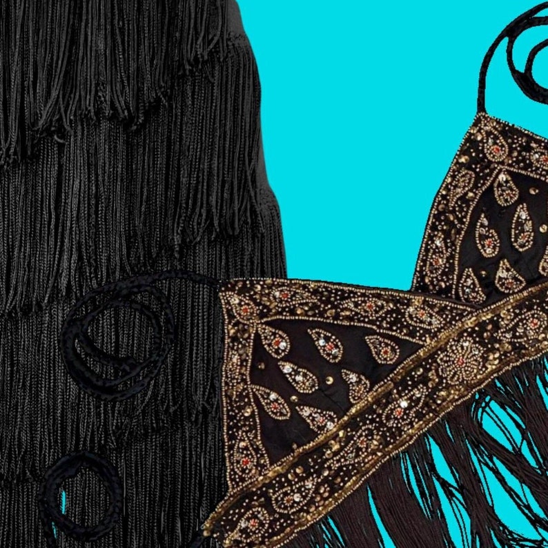 Y2K / 90s Ethnic Beaded Crop Top / Bikini Bra Top With Tassle Fringe ...