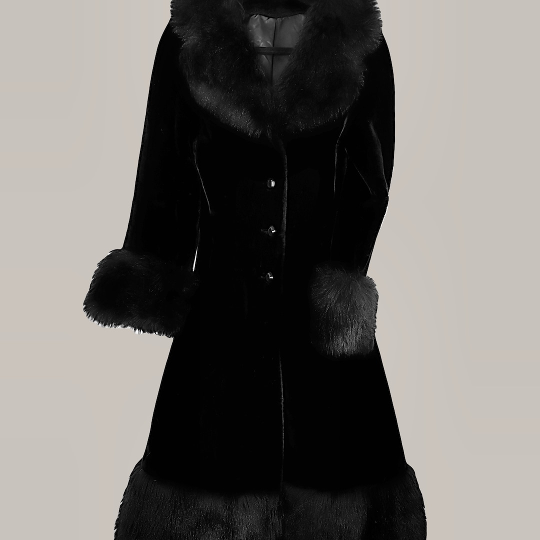 60s Iconic Black Penny Lane Coat - Etsy