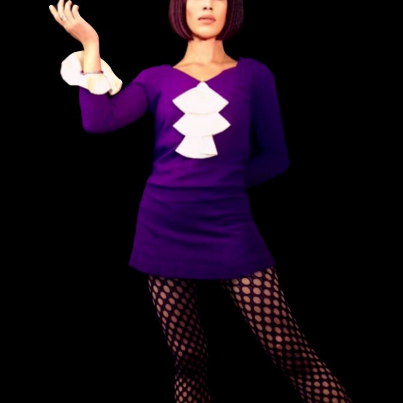 Groovy Wednesday Addams | 1960’s Vintage Mod Edwardian Purple + Cream ...