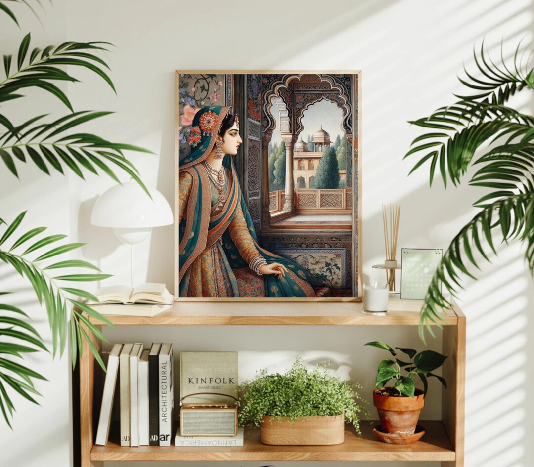 INDIAN MUGHAL PRINCESS Painting, Traditional Printable Art, Wall Art ...