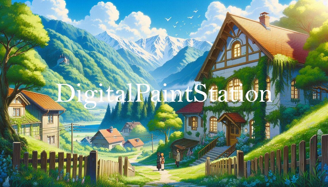20 Anime Studio Ghibli Style, Countryside, Small Town Desktop Wallpaper ...