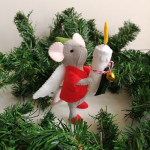 Mouse With Candle, Christmas Animal, Handmade Felt Christmas Tree ...