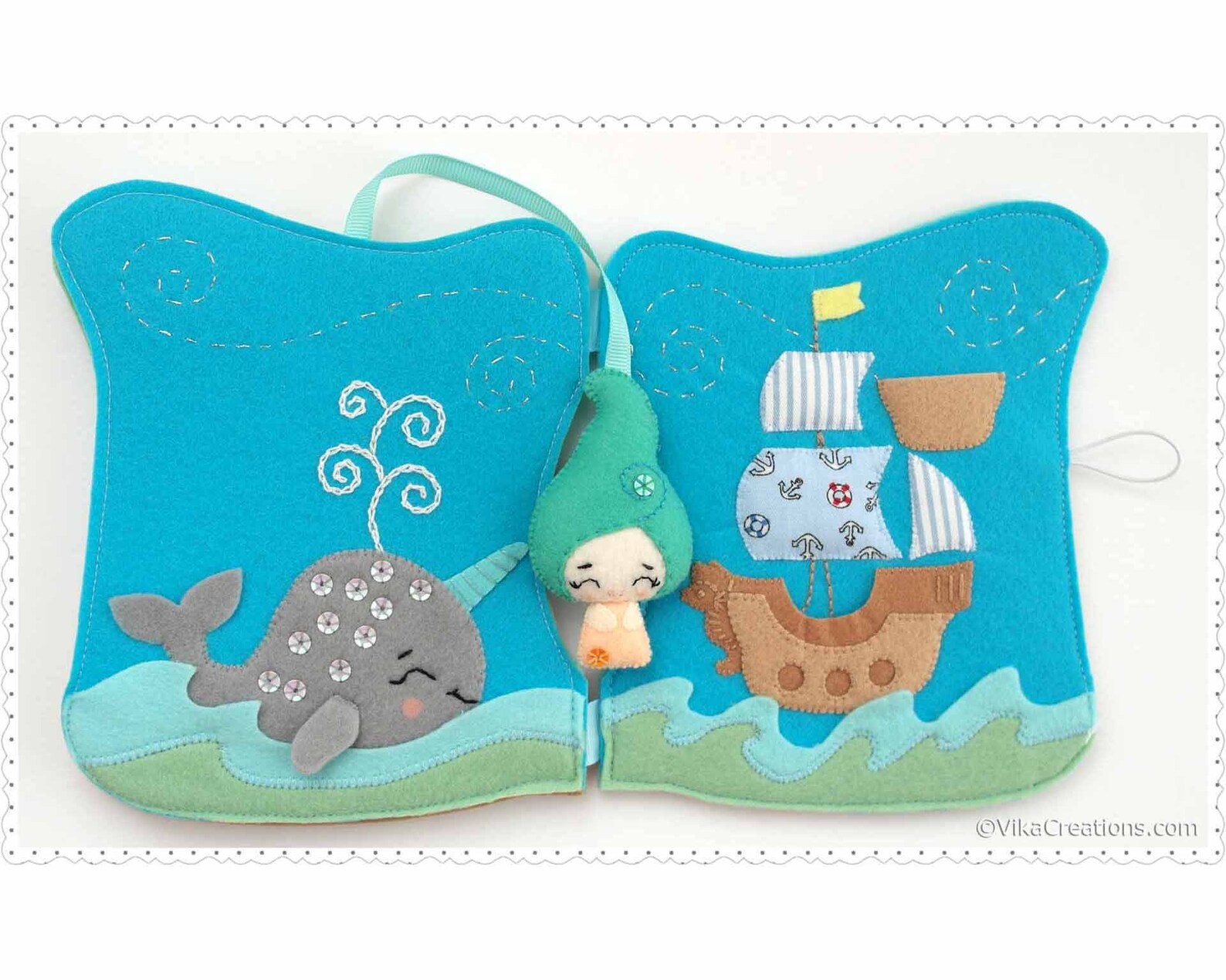 Little Mermaid and Her Sea Friends, Nautical Style Quiet Book in a Bag ...