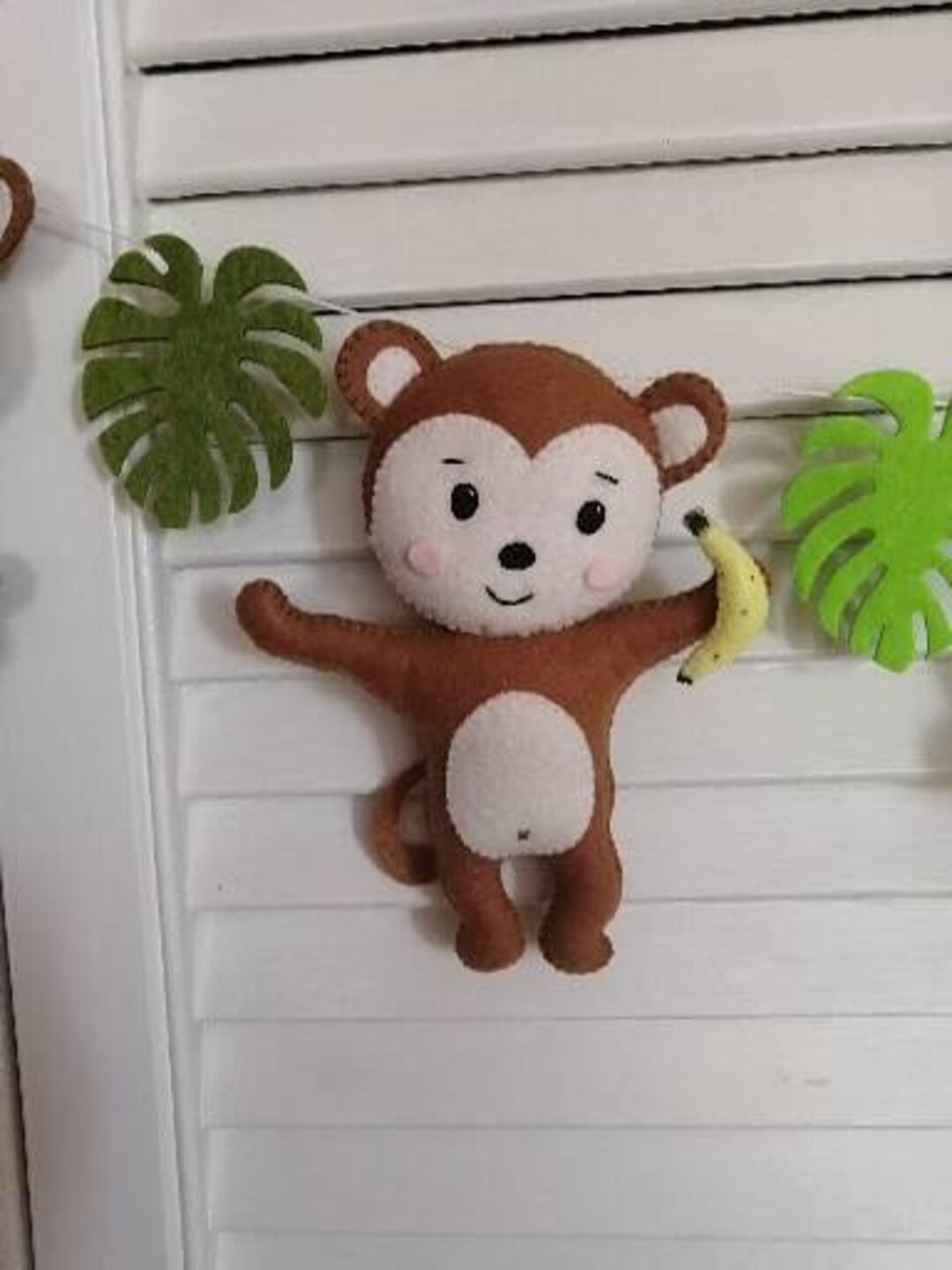 Safari Animals Garland, Nursery Wall Decor Garland With Monkeys, Felt ...