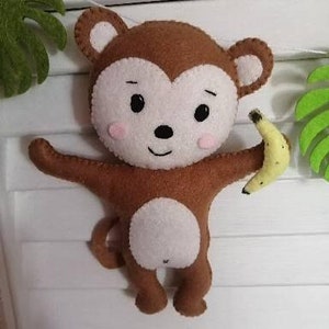 Safari Animals Garland, Nursery Wall Decor Garland With Monkeys, Felt ...