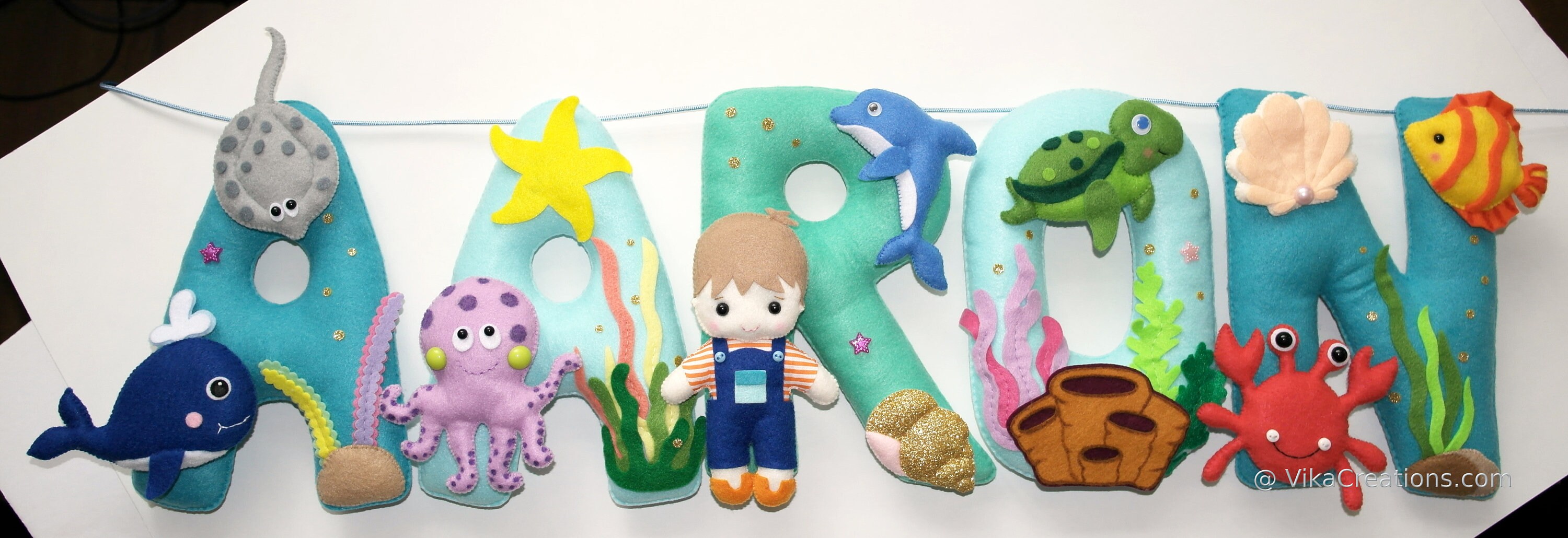 Sea Creatures Theme Name Birthday Banner Ocean Theme Banner - Etsy