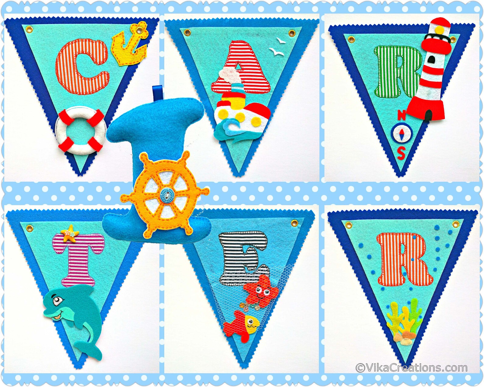 Nautical Name Birthday Party Banner Little Sailor Name | Etsy