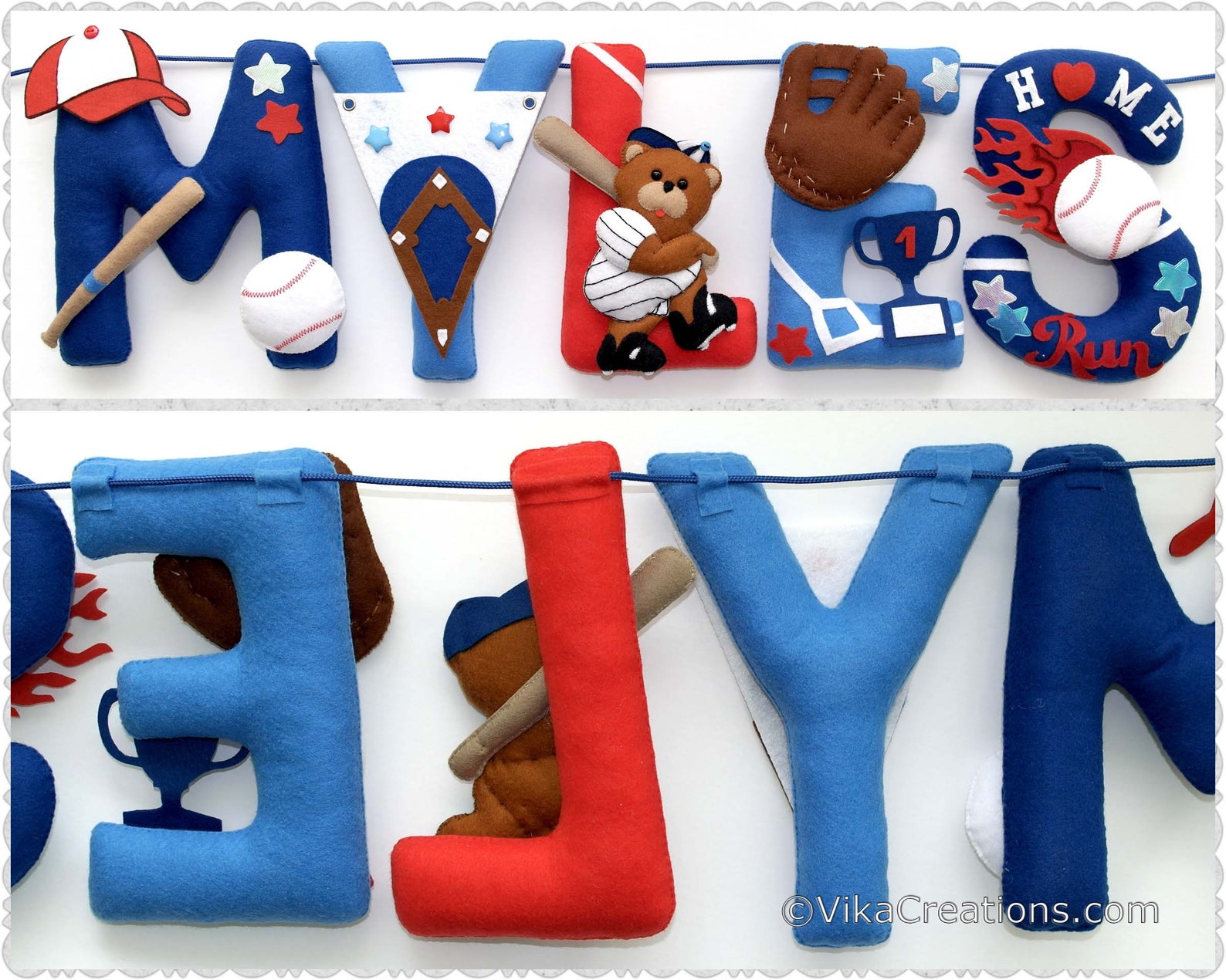 Baseball Theme Name Birthday Banner Boy or Girl Personalized | Etsy