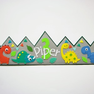 Dinosaur Crown, Fully Customizable Boy or Girl Birthday Crown, Party ...