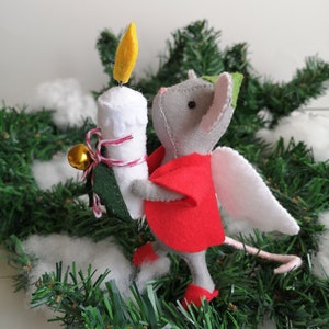 Mouse With Candle, Christmas Animal, Handmade Felt Christmas Tree ...
