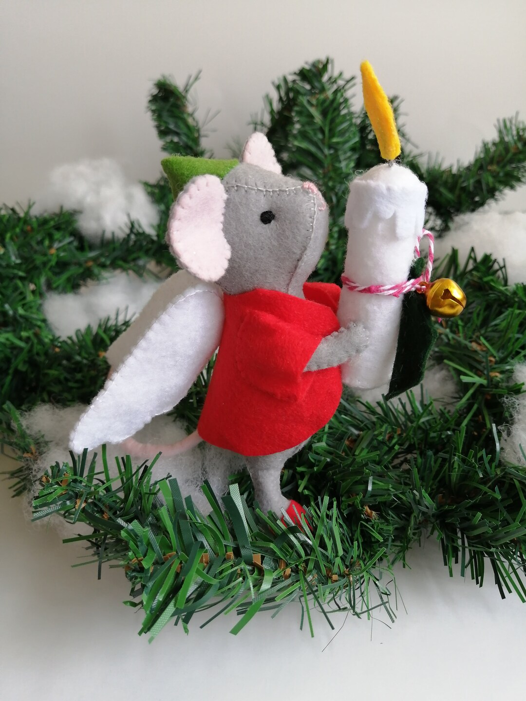 Mouse With Candle, Christmas Animal, Handmade Felt Christmas Tree ...