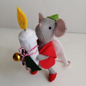 Mouse With Candle, Christmas Animal, Handmade Felt Christmas Tree ...
