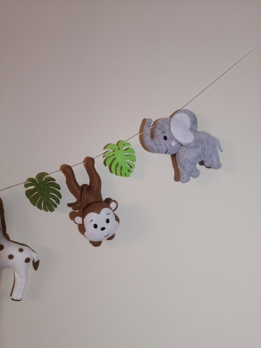 5 Safari Animals Garland, Nursery Decor Garland With Monkey, Lion ...