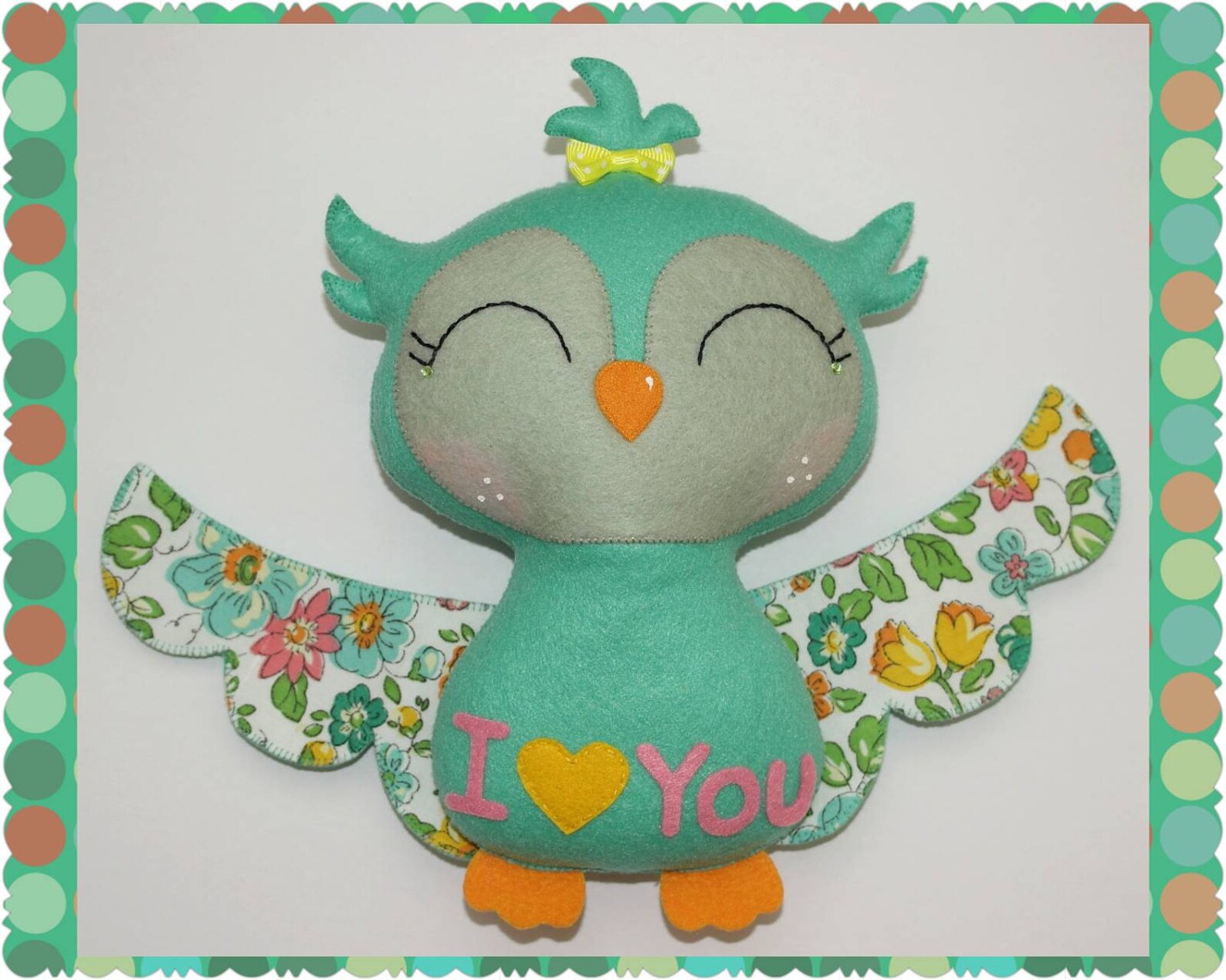 Ready to Ship Turquoise Owl Love Owl Happy Owl Valentine - Etsy