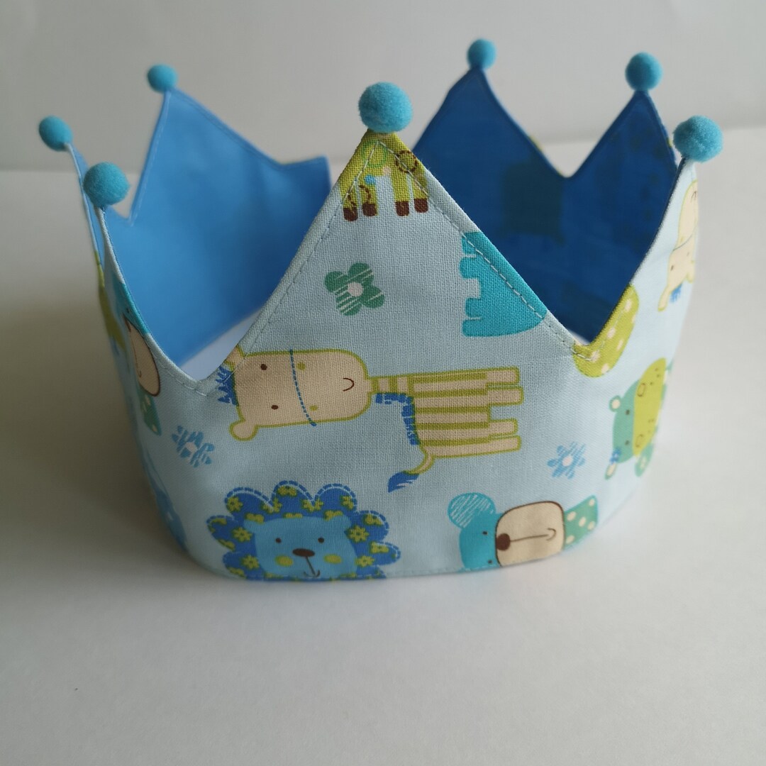 Wild Animals Crown, Fabric Boy Girl Birthday Crown, Party Crown, Safari ...