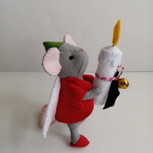 Mouse With Candle, Christmas Animal, Handmade Felt Christmas Tree ...
