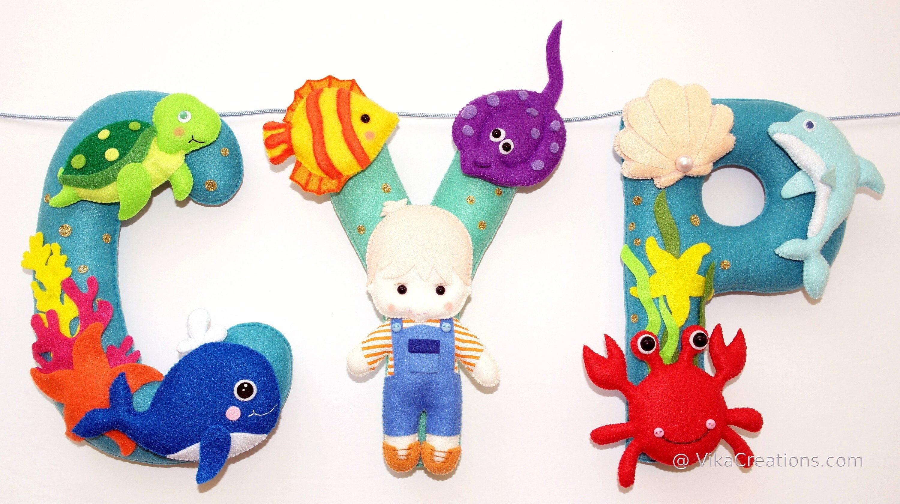 Sea Creatures Theme Name Birthday Banner Ocean Theme Banner | Etsy