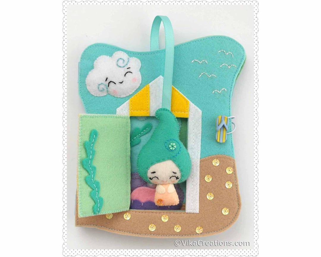 Little Mermaid and Her Sea Friends, Nautical Style Quiet Book in a Bag ...